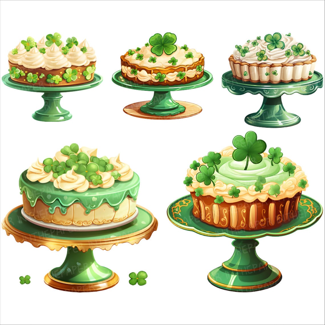 St. Patrick's Day Pie PNG | Clover Clip Art Dessert Piece Cake Tray ...