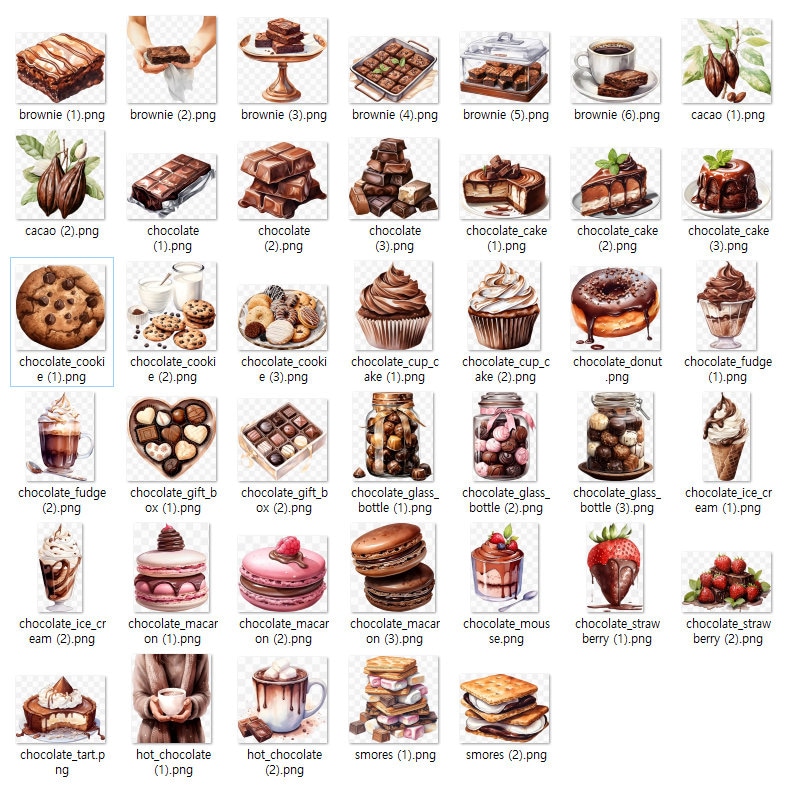 Chocolate Dessert PNG Watercolor, Sweets Clip Art, Brownies, Cakes ...