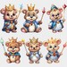 Cute Royal Teddy Bear PNG | Doll Clipart Dress Cloak Wand Crown Tiara ...