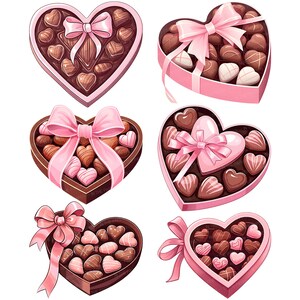 Cute Chocolate Gift Box PNG | Valentine's Day Sweets Clip Art Heart ...