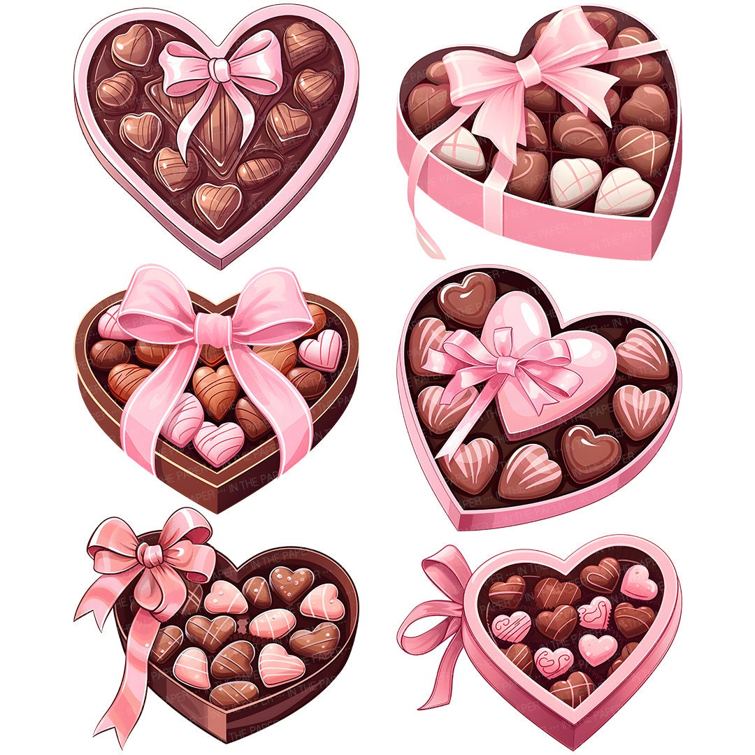 Cute Chocolate Gift Box PNG Valentine's Day Sweets Clip Art Heart Candy ...
