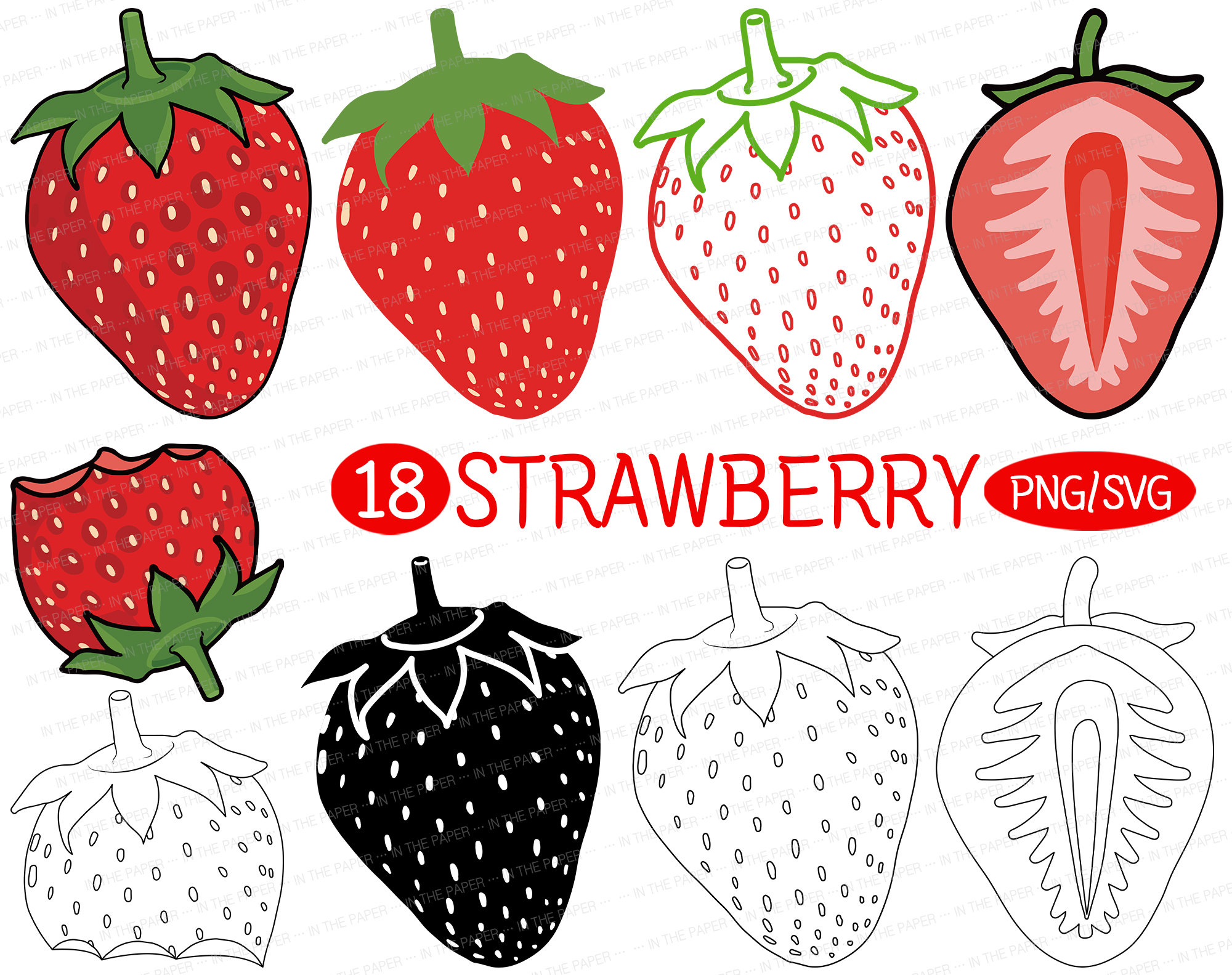 Sliced Strawberries Clipart