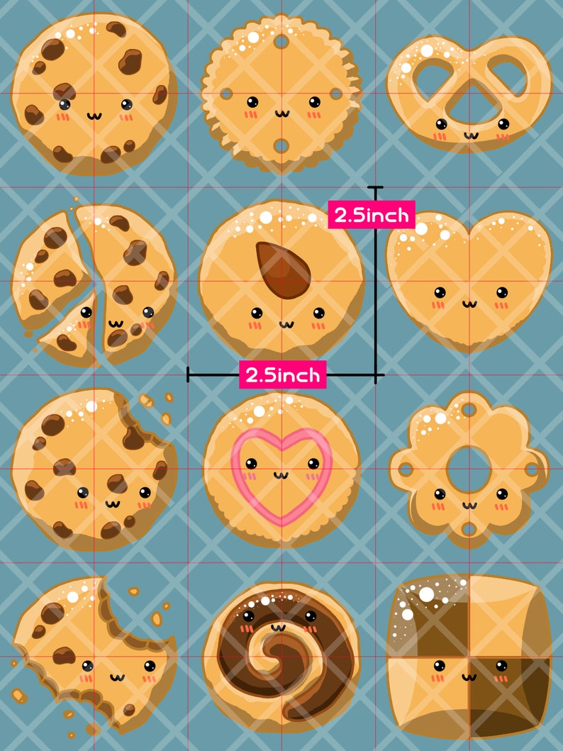 Kawaii Cookie Cookie Chip, Chocolate Chip Cookie, Heart, Almond ...