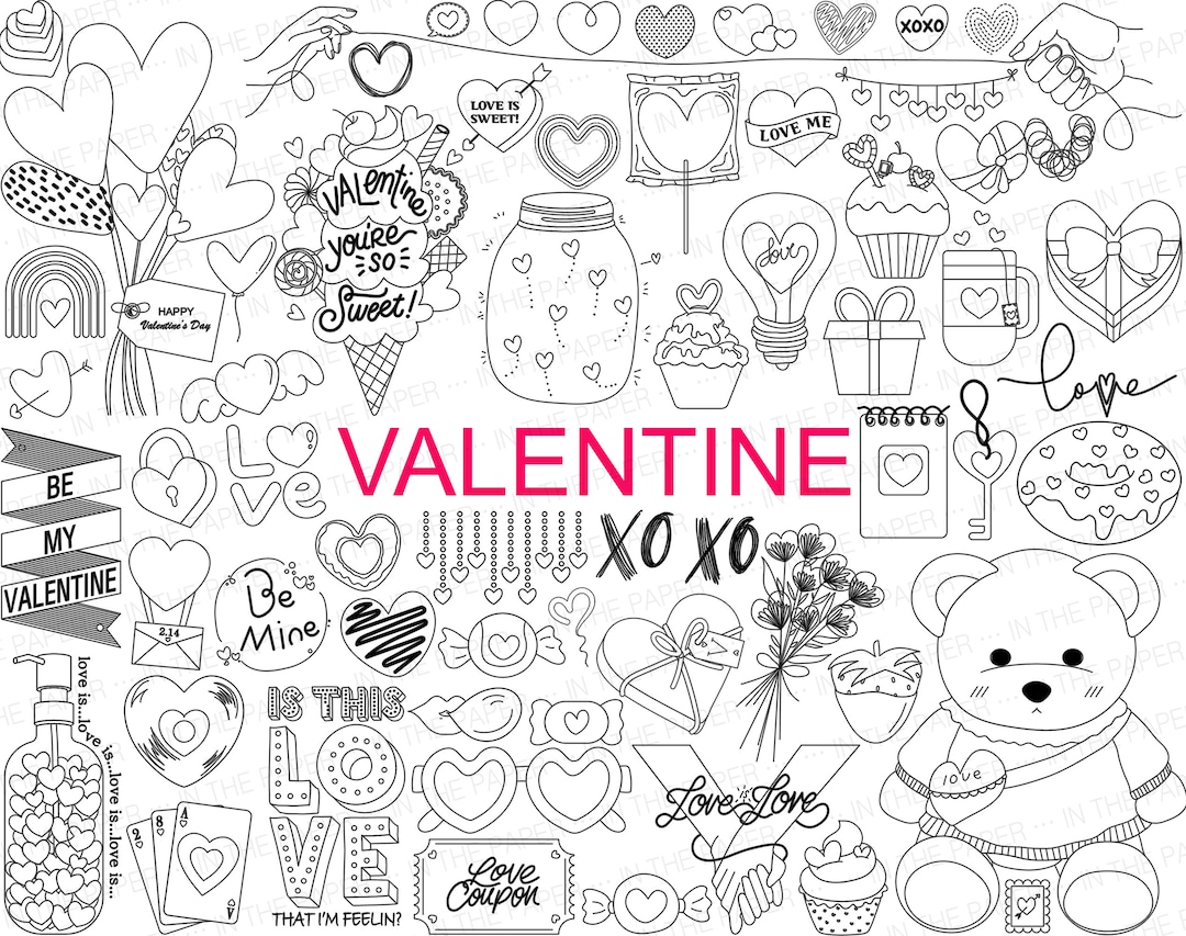 VALENTINES DAY | Coloring Pages for Kids | Svg | Png | Cricut Svg ...