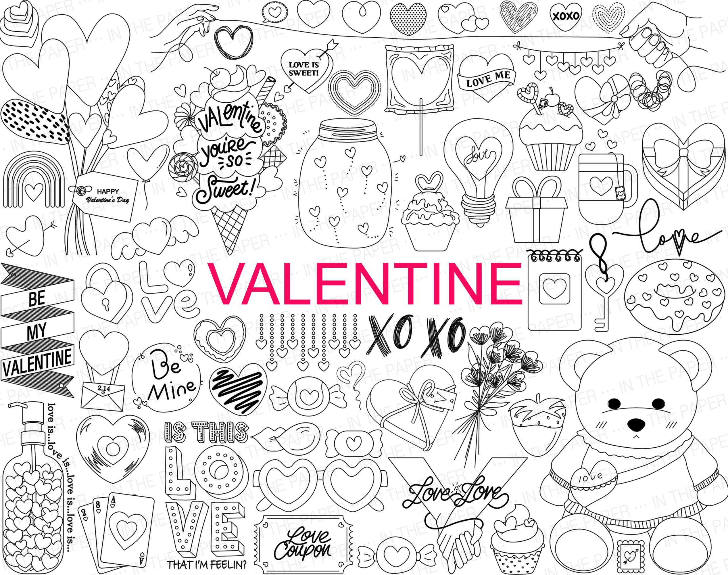 VALENTINES DAY Coloring Pages for Kids Svg Png Cricut Svg Chocolate ...