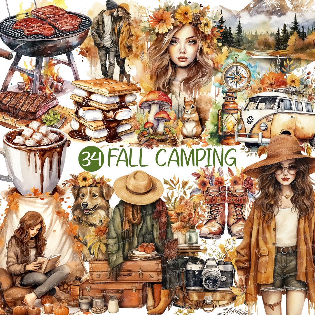 Fall Camping PNG | Cozy Clip Art, Emotions, Autumn, Nature, Flower ...