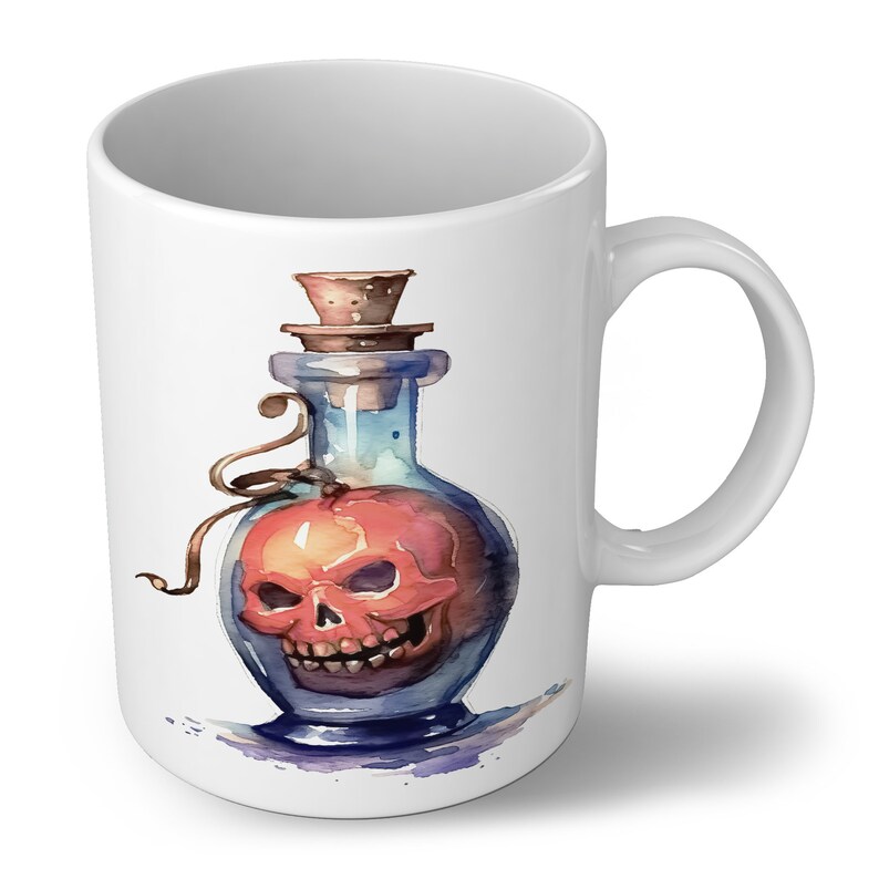 Watercolor Red Skull Potion Bottle PNG Magic Vial - Etsy
