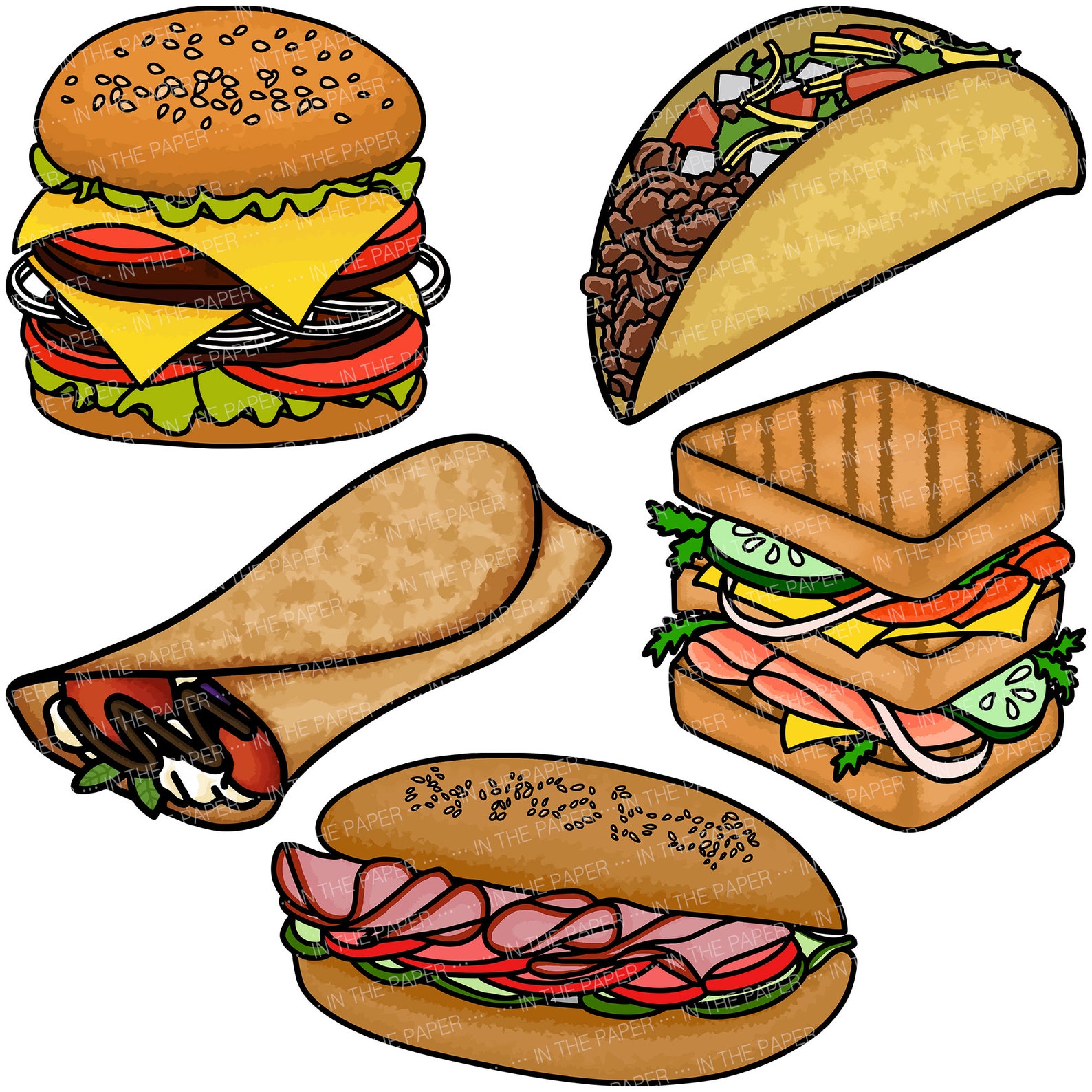 Fast Food SVG | Junk Food PNG, Clip Art, Menu, PNG, Hamburger, Corn Dog ...