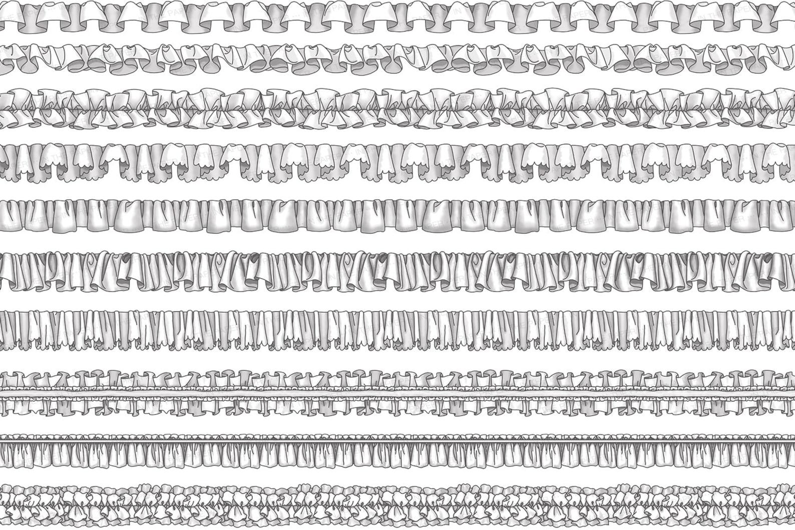 LACE PNG | Ruffle Clip Art Frill Wrinkled Border Princess Style Pattern ...