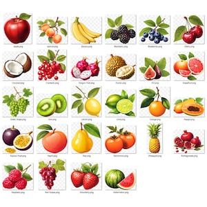 Fruit PNG | Summer Clip Art FIG Lime Kiwi Lemon Peach Red Apple Duria ...