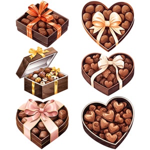 Cute Chocolate Gift Box PNG | Valentine's Day Sweets Clip Art Heart ...