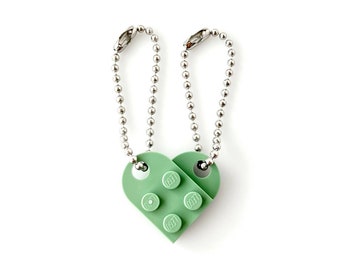 Heart Keychain Set Made With Authentic LEGO® Bricks, Matching Keychains ...