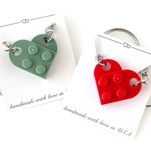 Heart Necklace Set Made With Authentic LEGO® Bricks - Etsy