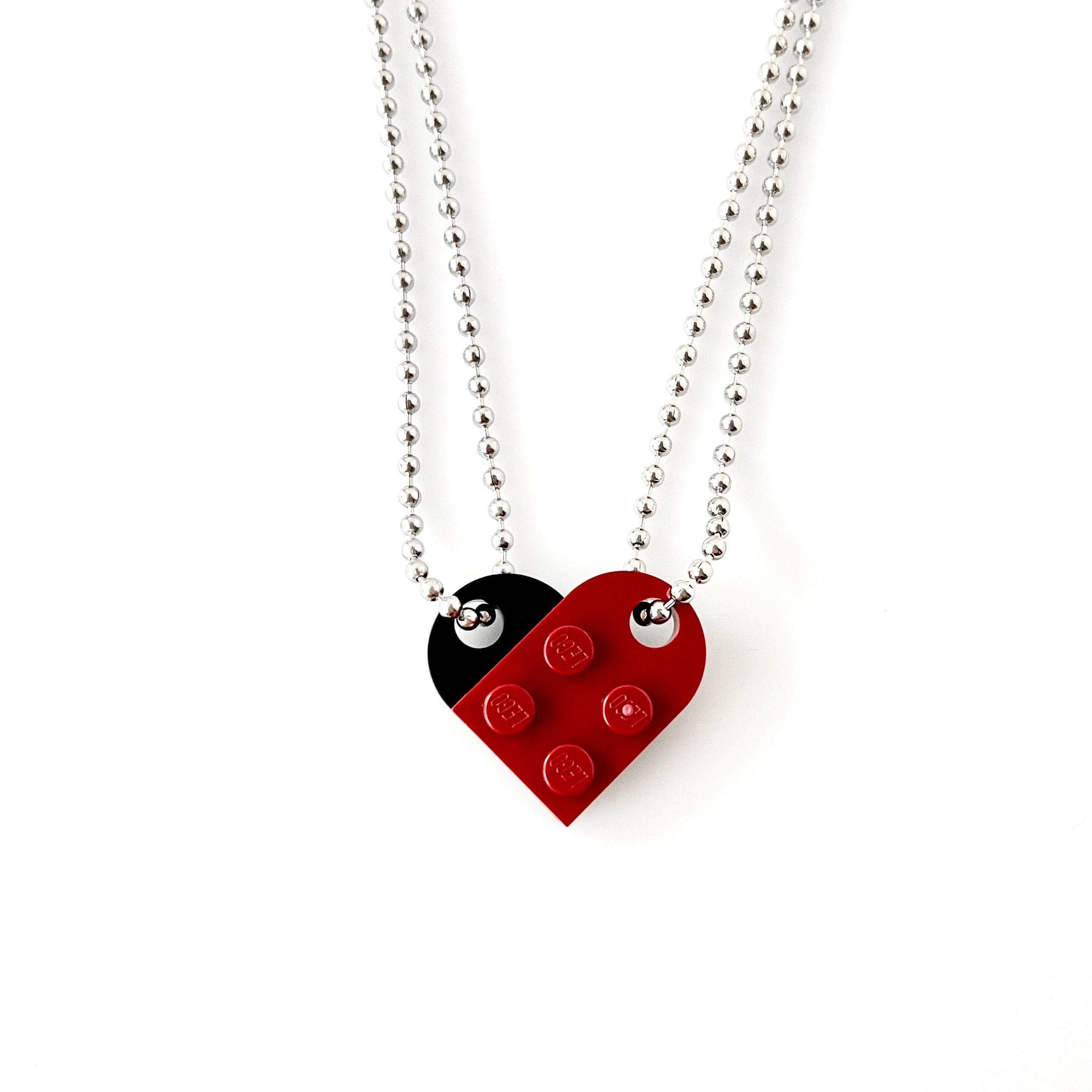 Heart Necklace Set Made With Authentic LEGO® Bricks - Etsy