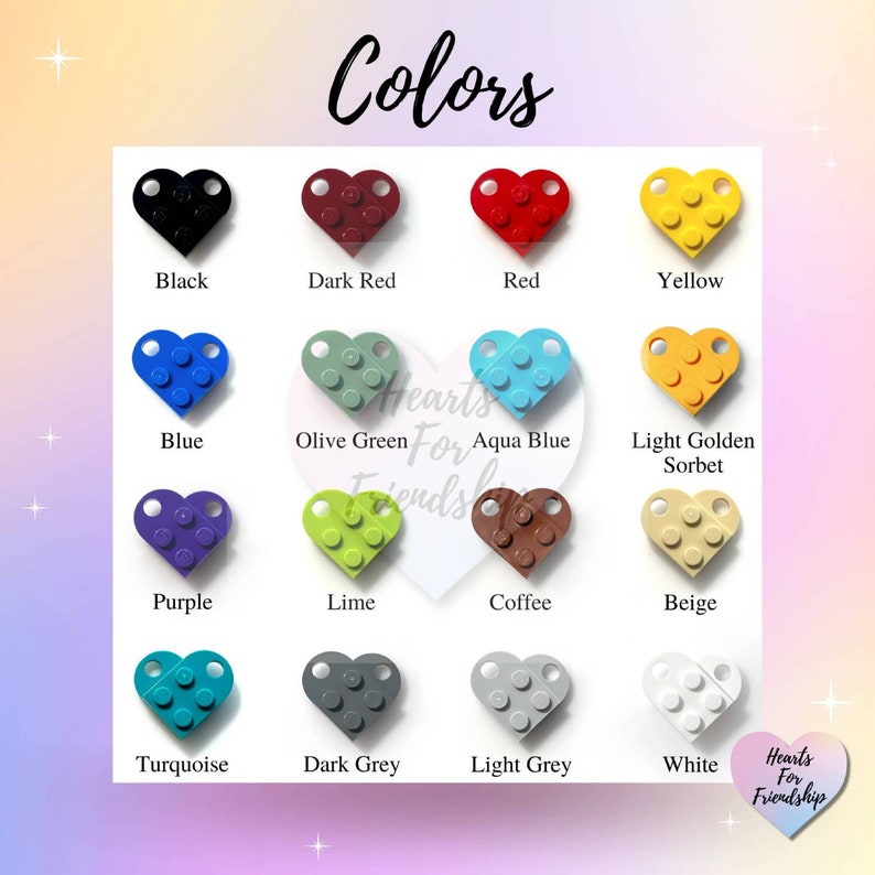 Matching Heart Keychains With Initials, Made With Real LEGO® Bricks ...