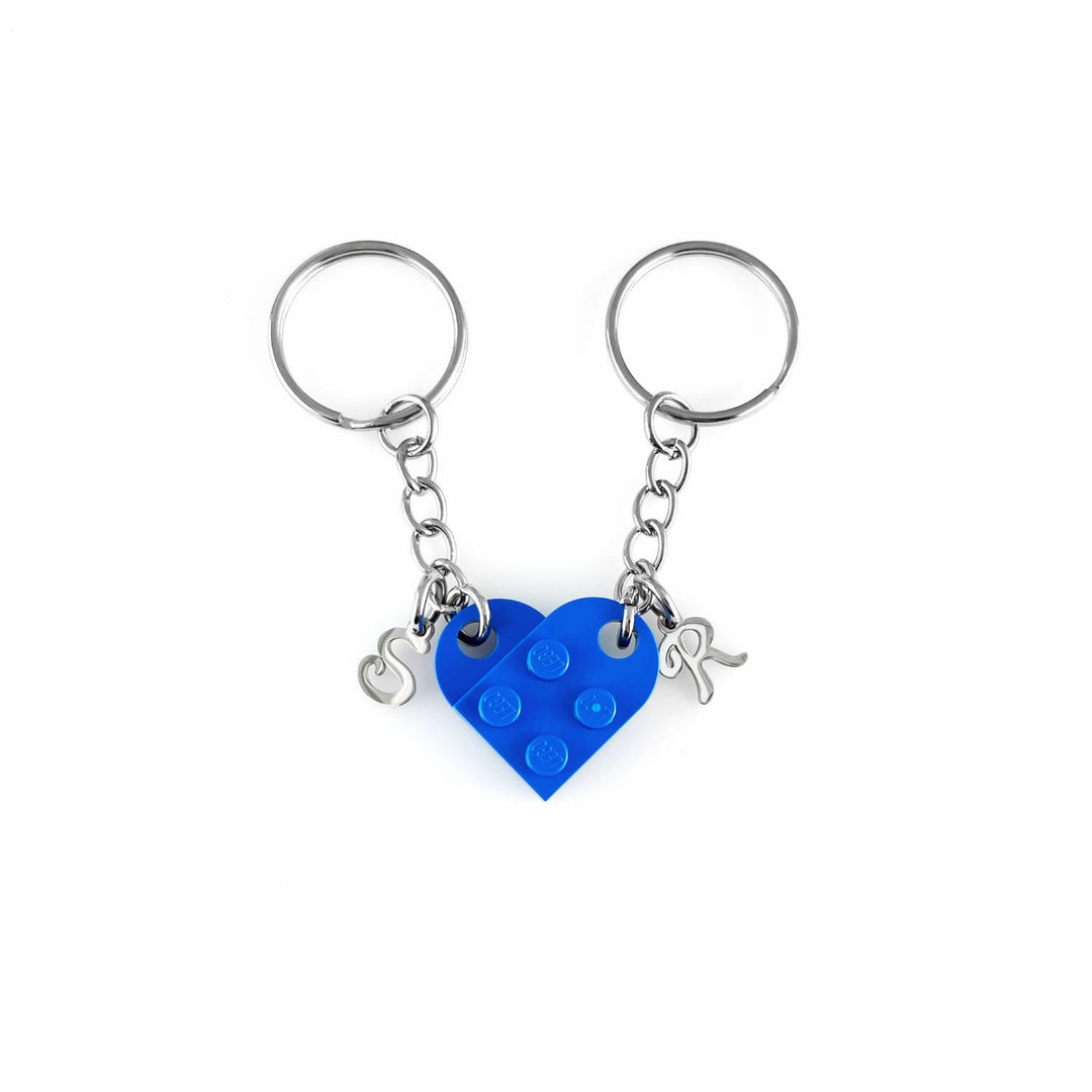 Heart Keychain Set Custom Initials, Made With Real LEGO® Bricks ...