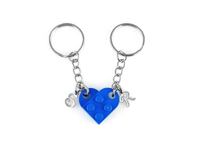 Heart Keychain Set - Made With Authentic LEGO® Bricks, INITIALS ...