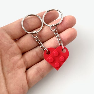 Heart Keychain Set Made With Authentic LEGO® Bricks, Matching Keychains ...