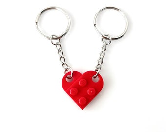 Heart Keychain Set Made With Authentic LEGO® Bricks, Matching Keychains ...
