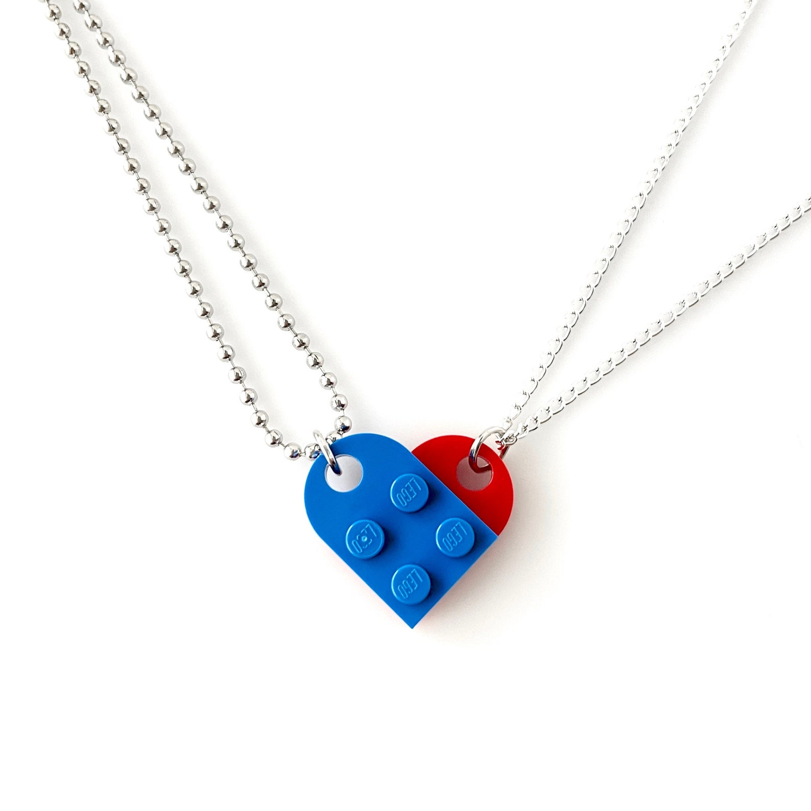 Heart Necklace Set Made With Authentic LEGO® Bricks - Etsy