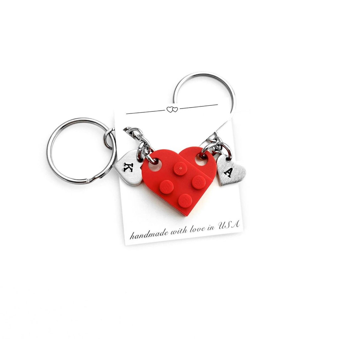 Matching Puzzle Heart Gift for Couples, Made With Authentic LEGO ...
