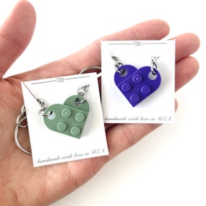 Heart Keychain Set Made With Authentic LEGO® Bricks, Matching Keychains ...