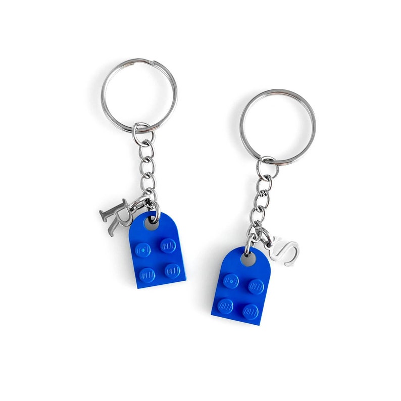 Matching Heart Keychains With Initials, Made With Real LEGO® Bricks ...