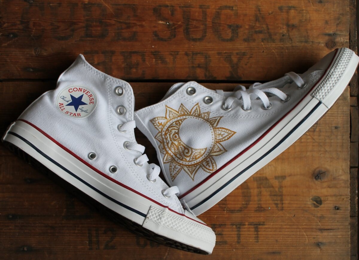 Custom Painted Mandala Converse Shoes - Etsy UK