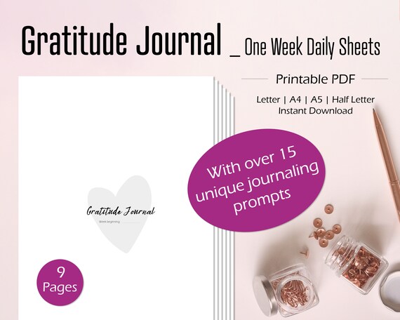 Paper & Party Supplies self-care gratitude journal printable Gratitude ...