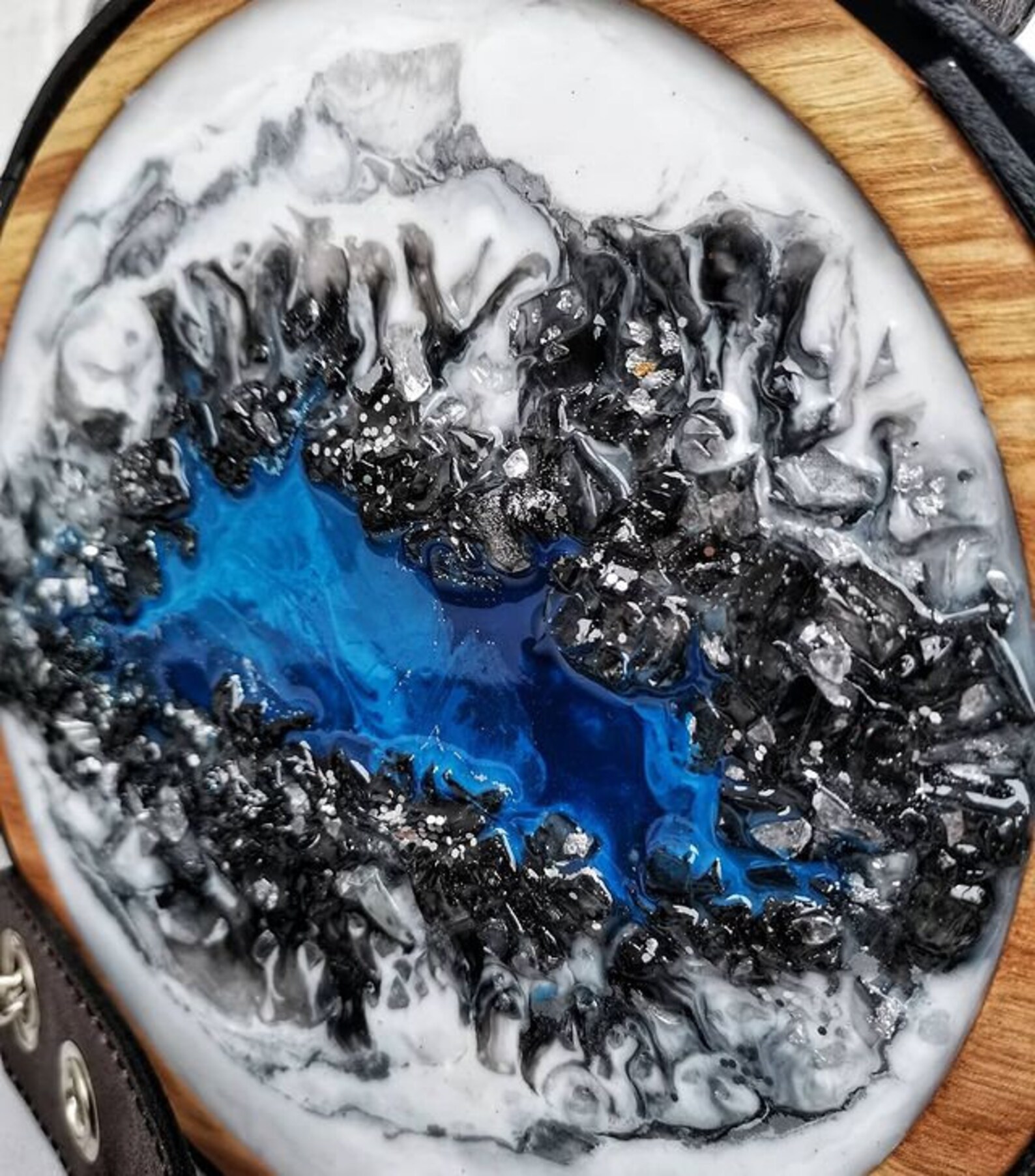 Women's Handbag With Epoxy Resin Bag With Wood Inserts | Etsy