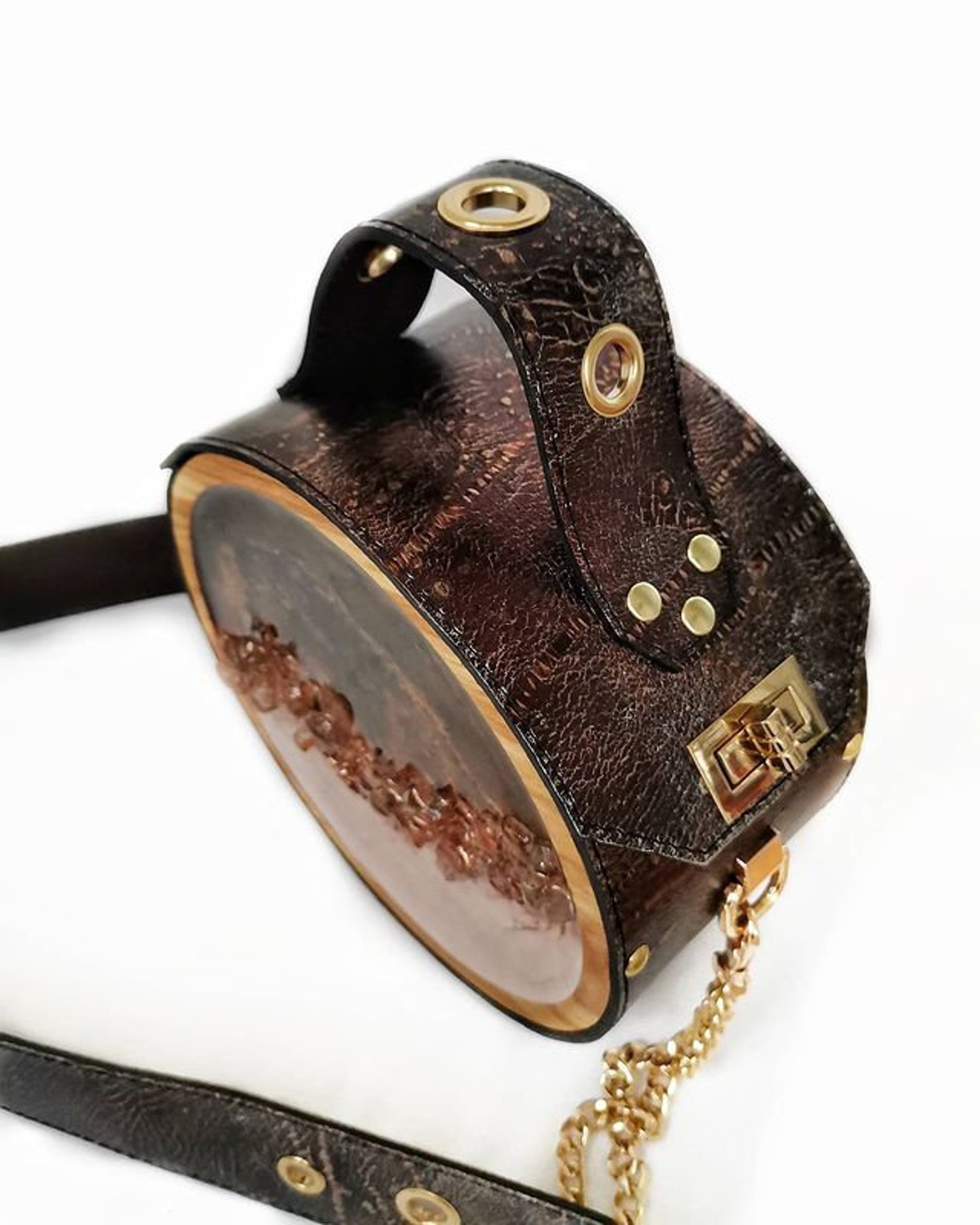 Women's Handbag With Epoxy Resin Bag With Wood Inserts | Etsy