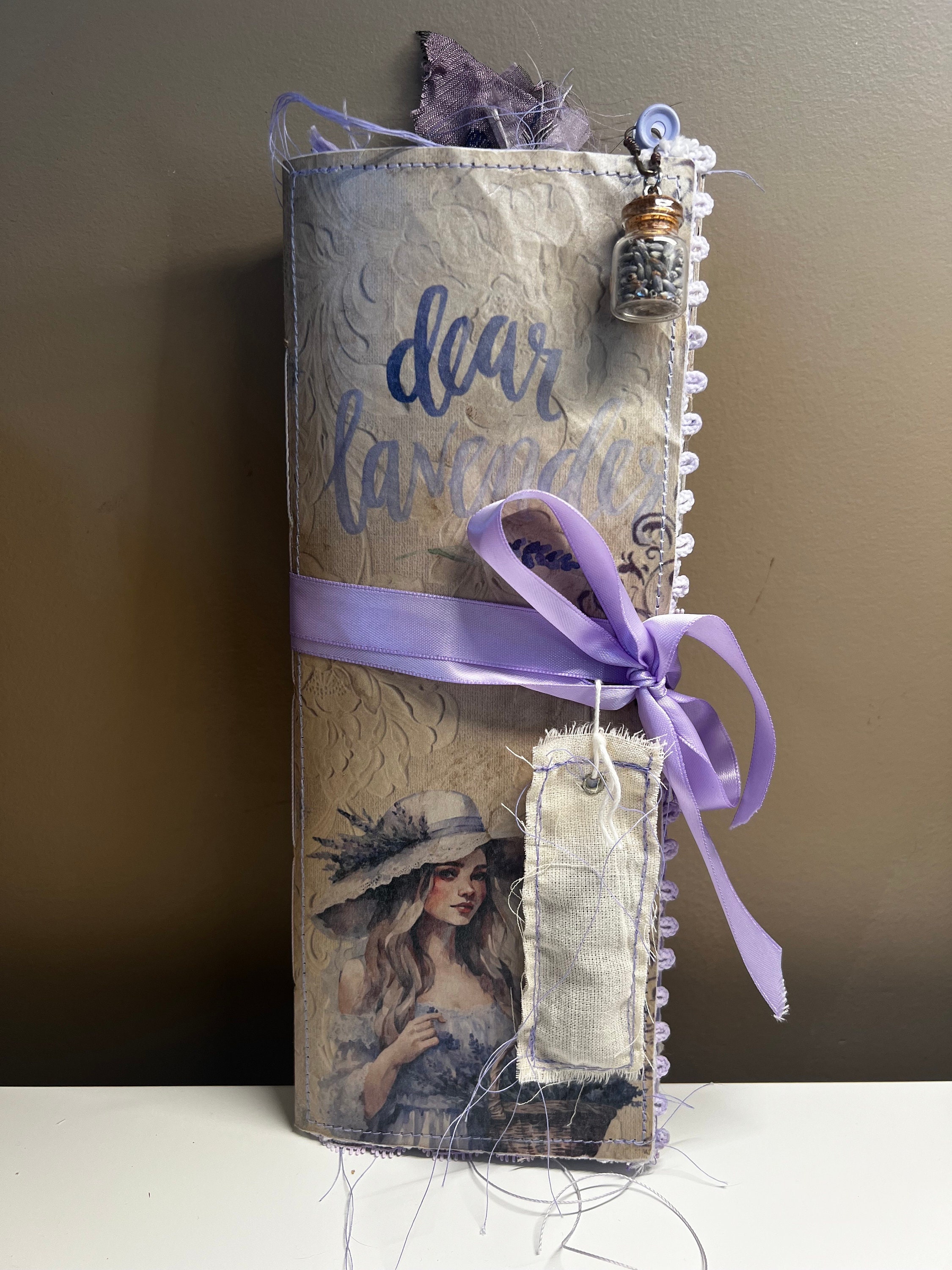 Lavender Junk Journal Gift Set Journal and Bag Set Purple Lavender ...