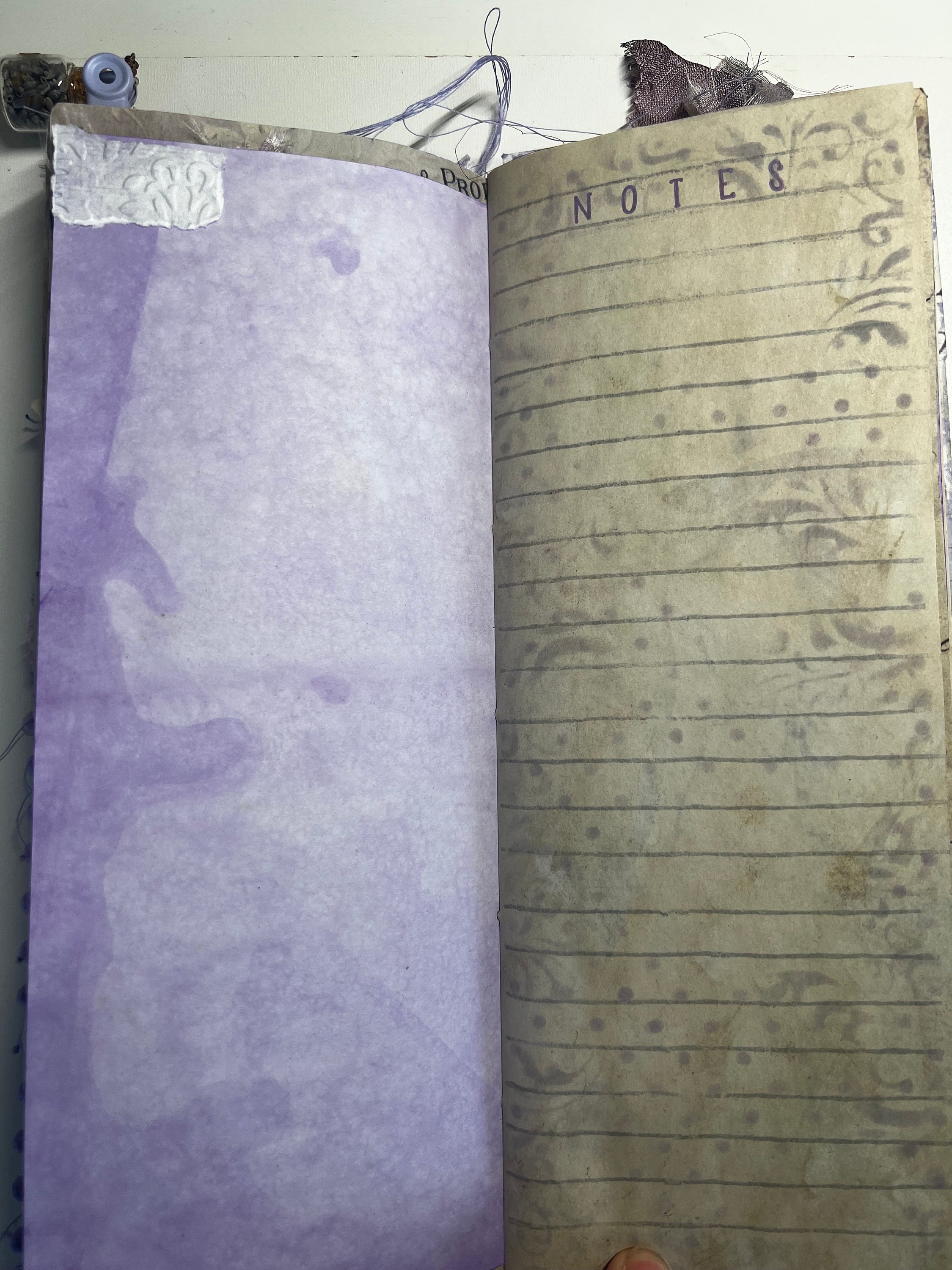 Lavender Junk Journal Gift Set Journal and Bag Set Purple Lavender ...