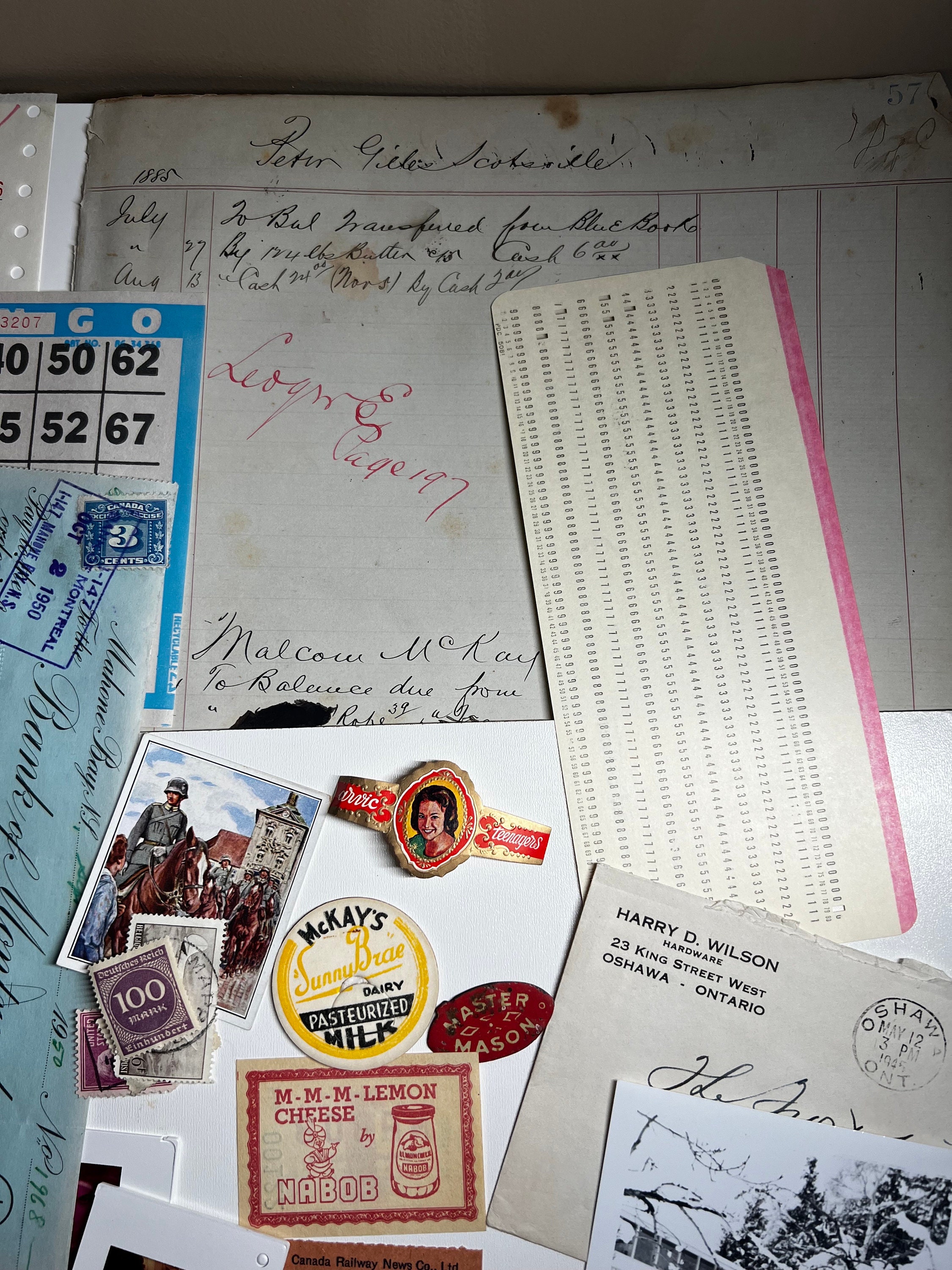 Vintage Ephemera Pack / Junk Journal Starter Pack / Ledger Paper ...