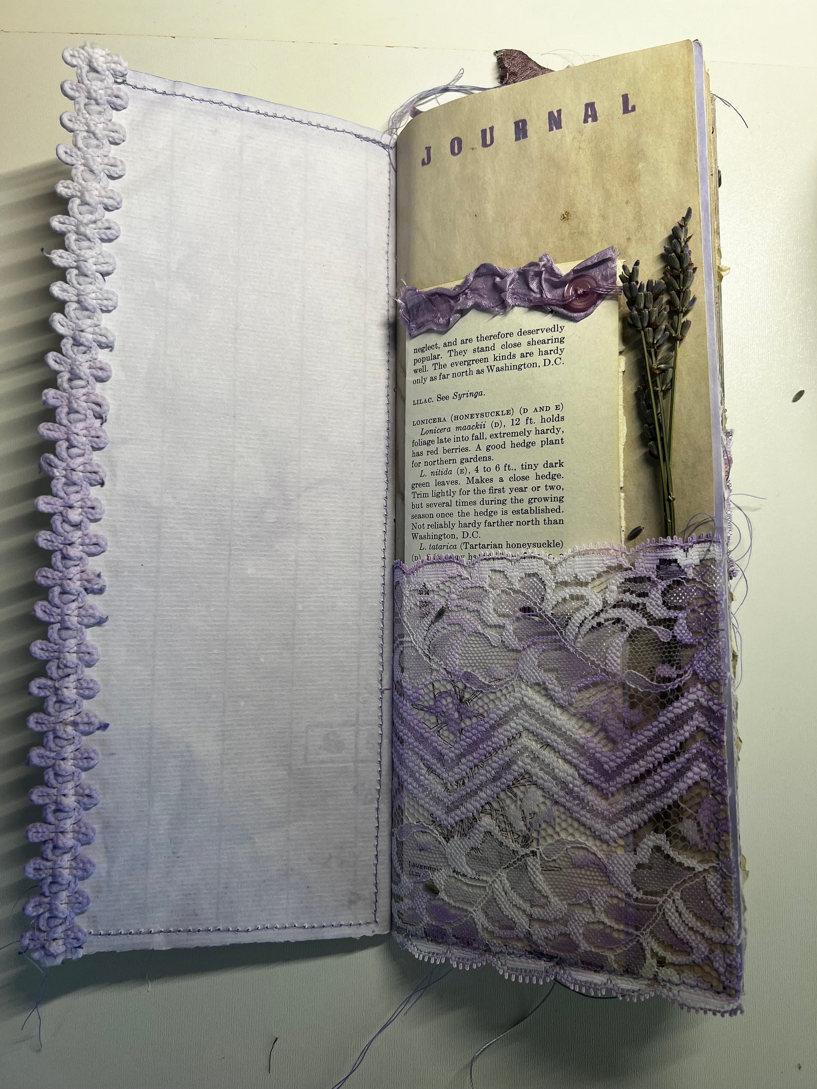 Lavender Junk Journal Gift Set Journal and Bag Set Purple Lavender ...