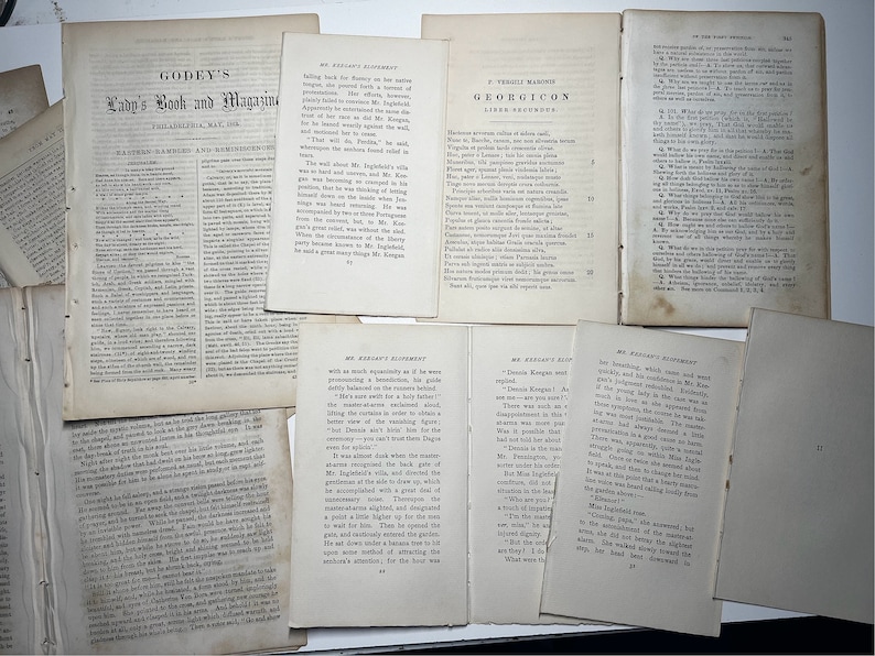 1800 Rag Paper Book Pages Antique Bundle / Cotton Fiber Paper / Antique ...