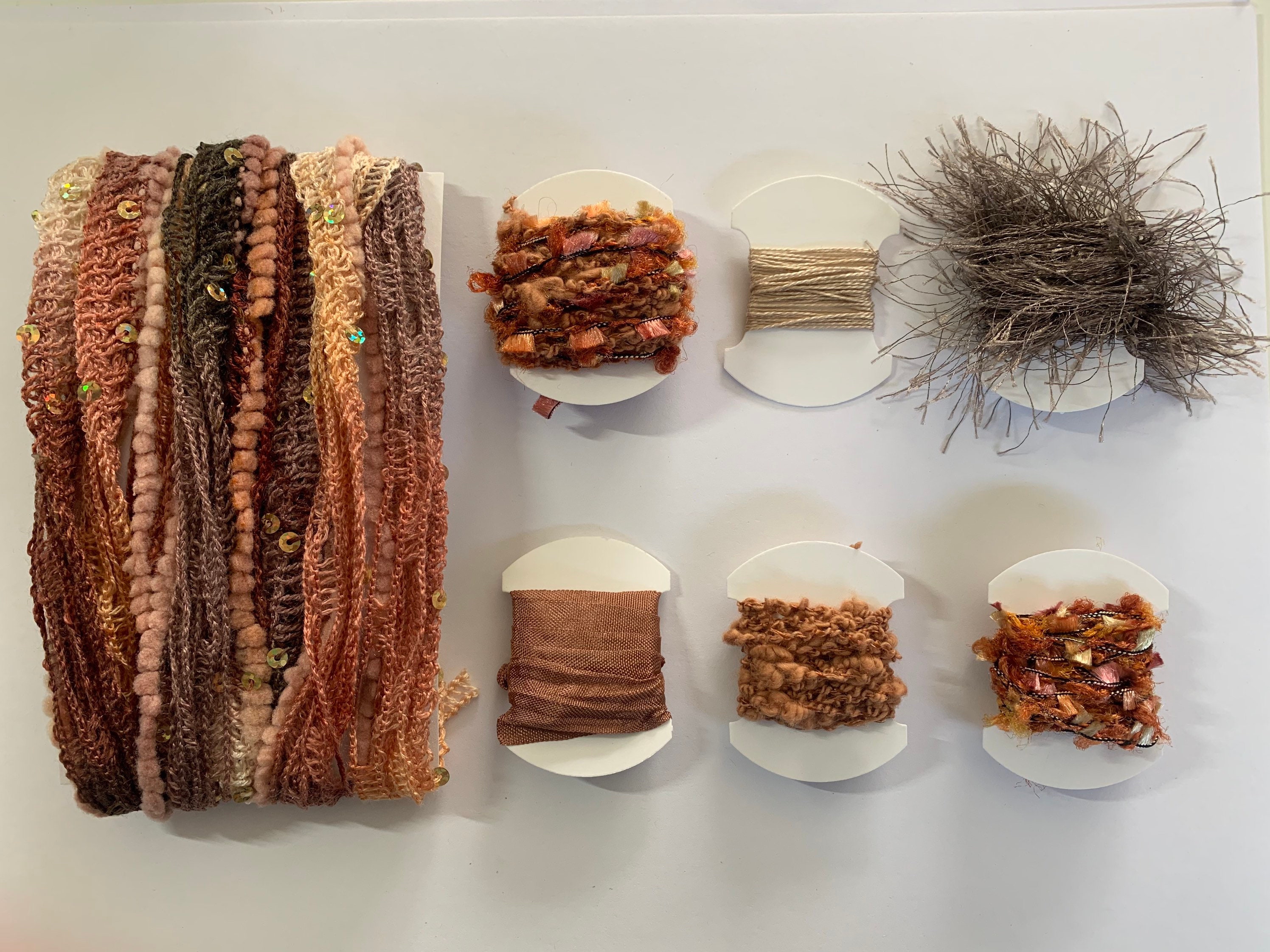 Copper Sunsets Fibre Samples 10 Metres junk Journals Tassels Mixed ...