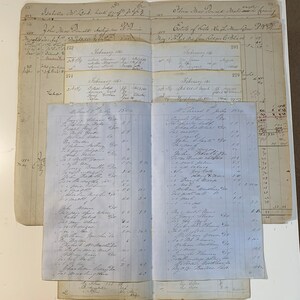 1800's Vintage Ledger Paper, Handwritten Ledger Pages, 3 Different ...