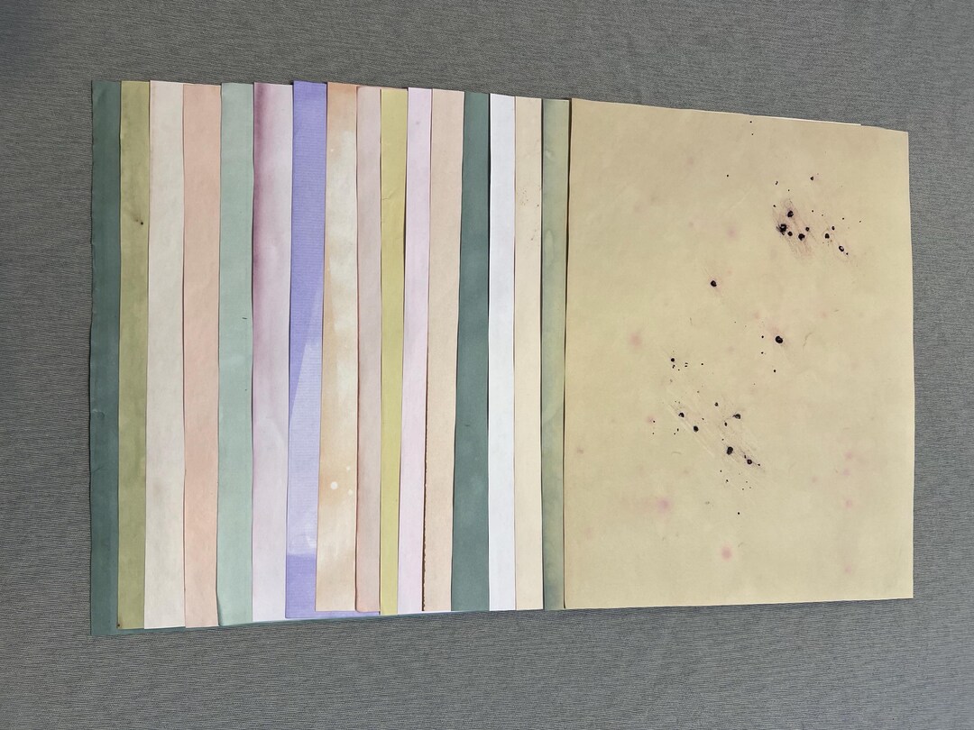 Assorted Pastel Color Papers| Junk Journals | Hand Dyed Papers | 15 ...