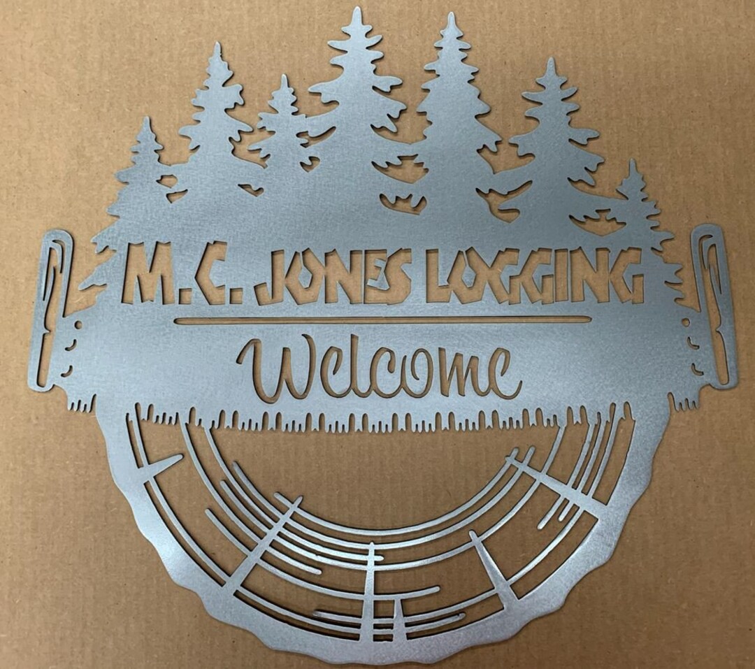 Custom Personalized Woodsman Welcome Monogram Metal Sign - Metal Art - Etsy