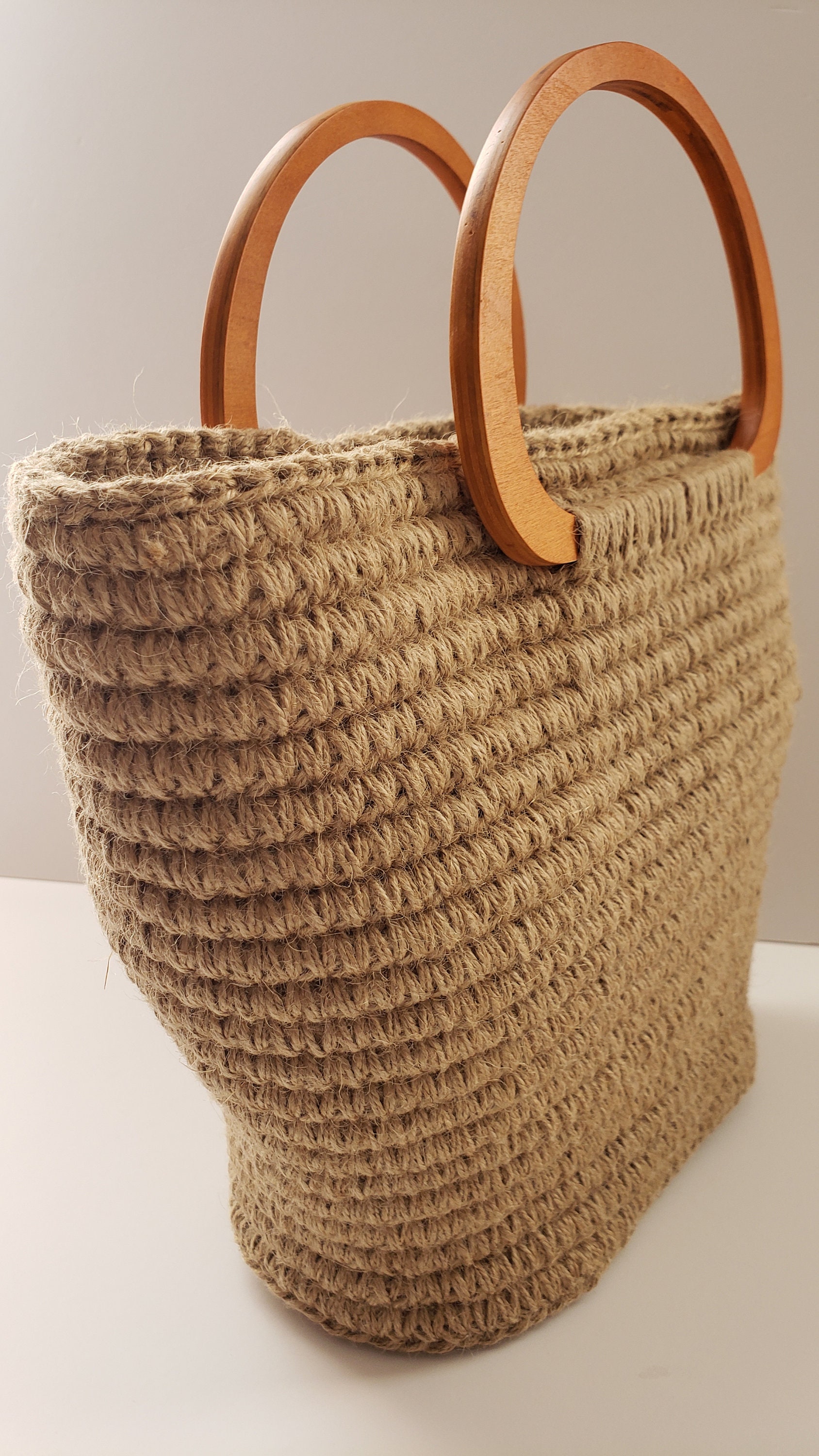Unique Handwoven Bag Crochet Jute Bag Basket Bag Tote Bag - Etsy