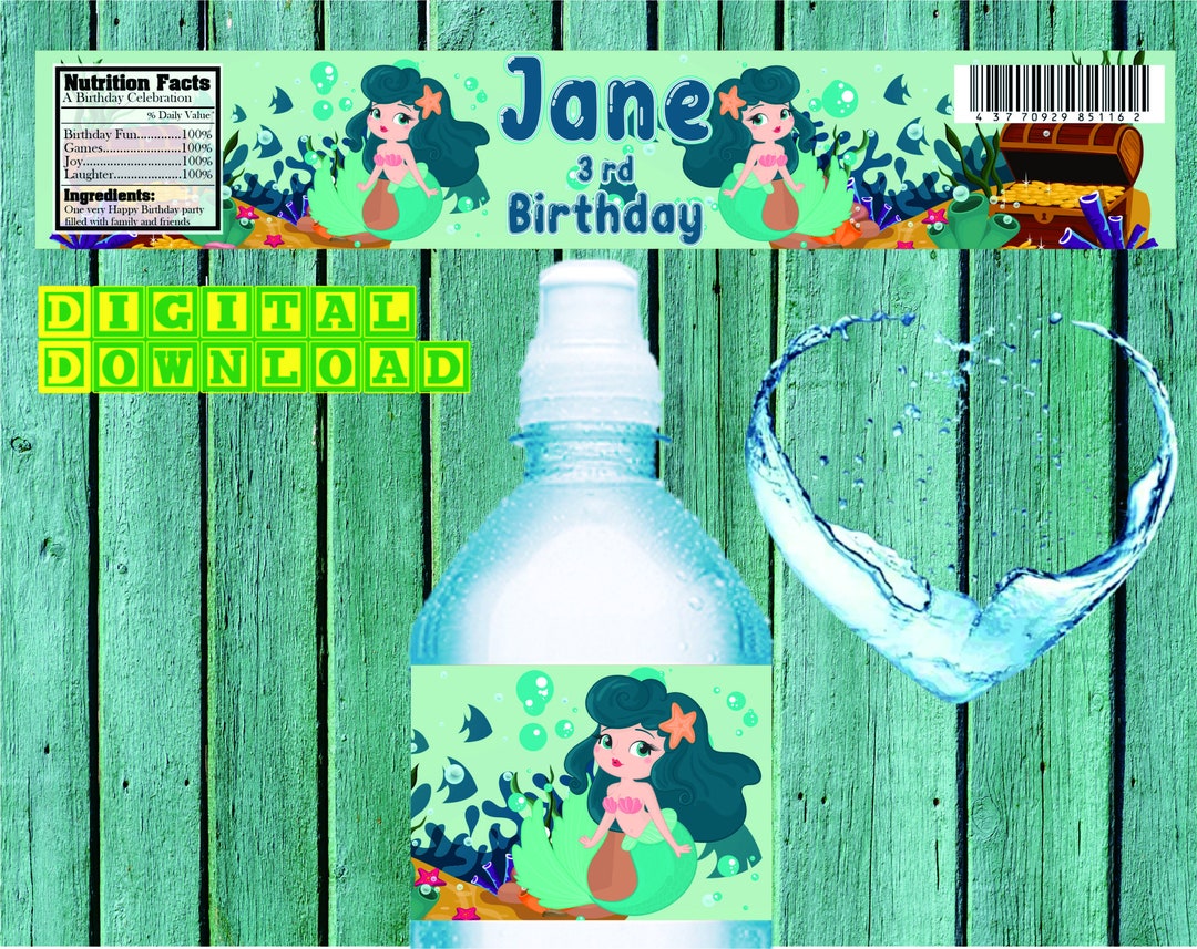 Mermaid Bottle Labels, Mermaid Labels, Mermaid Favors, Mermaid ...