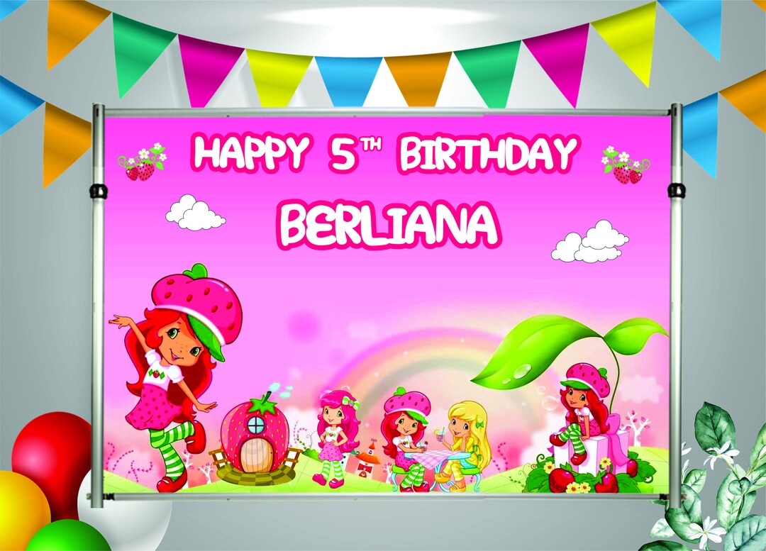 Strawberry Shortcake Backdrop Strawberry Shortcake Birthday - Etsy
