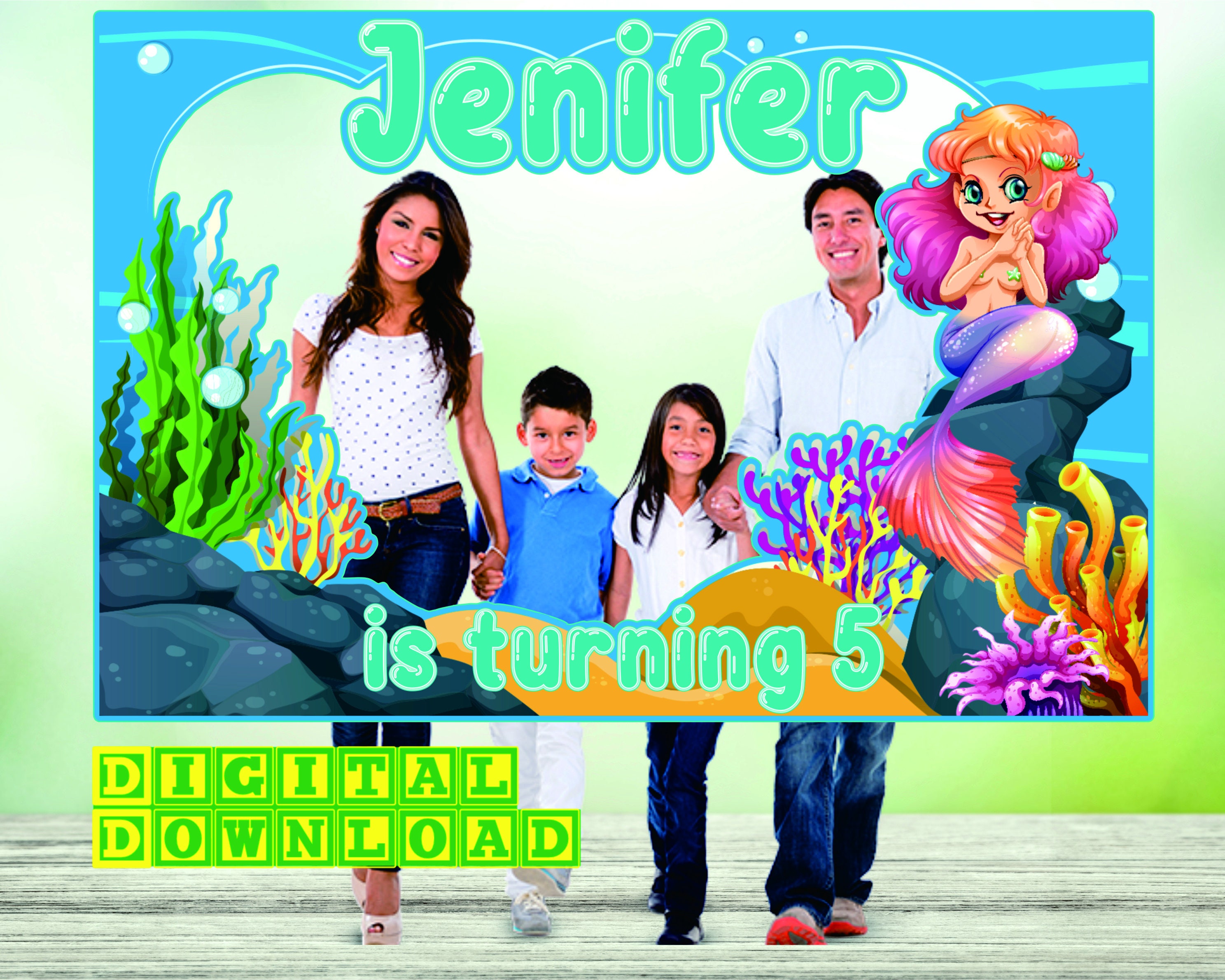 Mermaid Photo Booth Frame, Mermaid Selfie Frame, Mermaid Frame, Mermaid ...