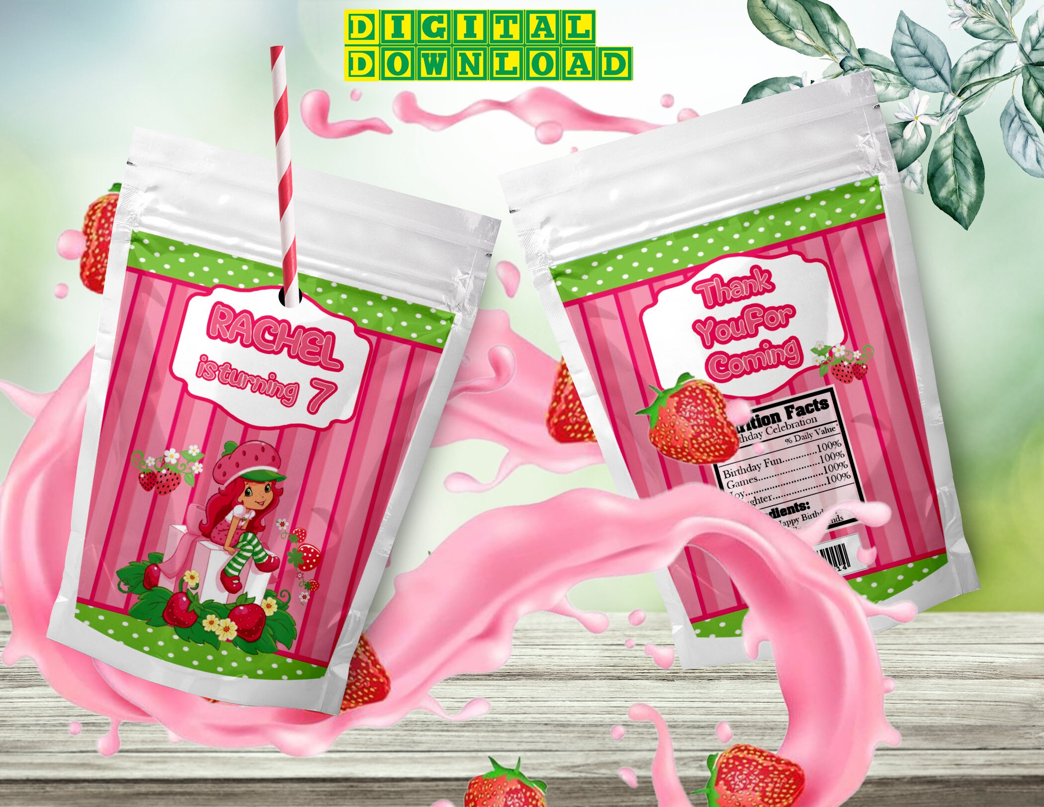 Strawberry Shortcake Personalized Labels