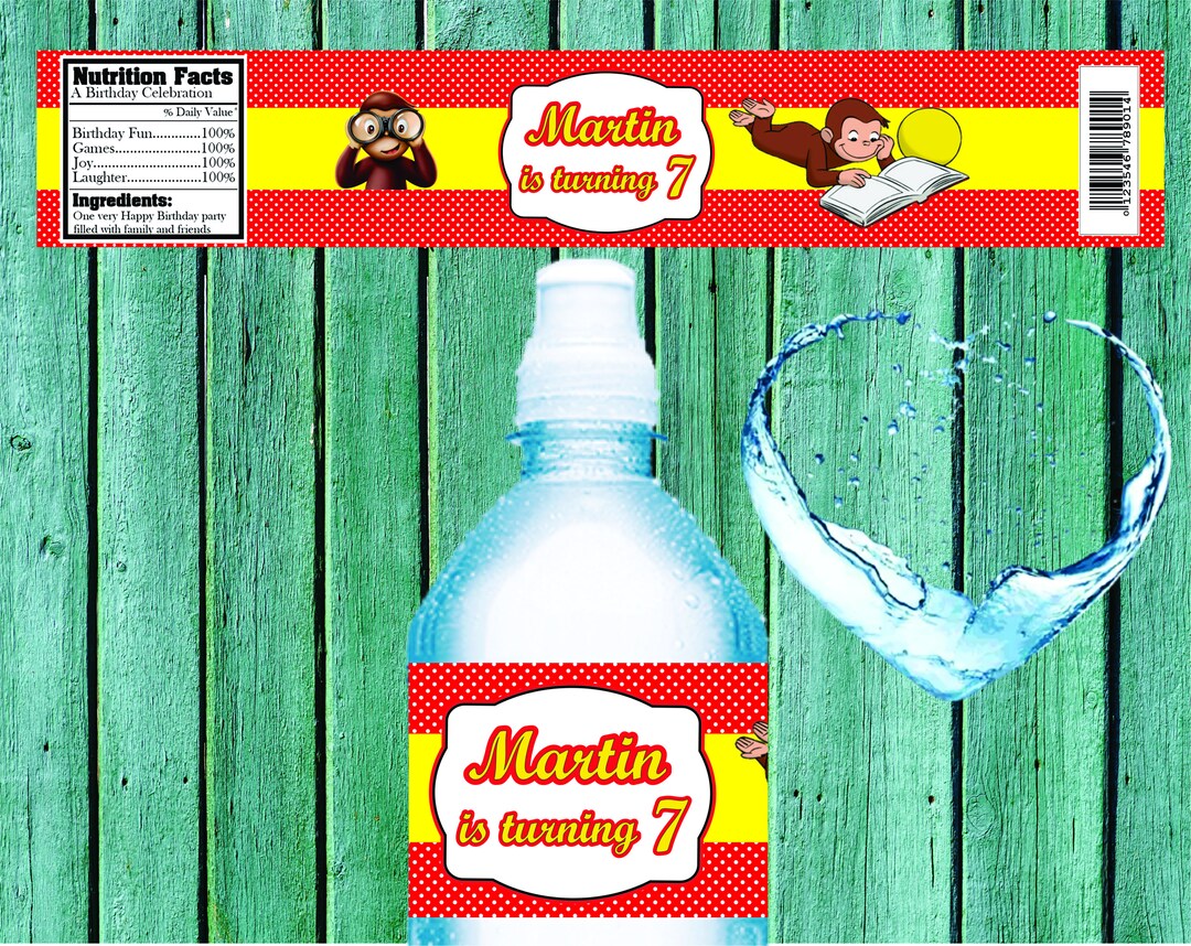 Curious George Bottle Labels, Curious George Labels, Curious George ...