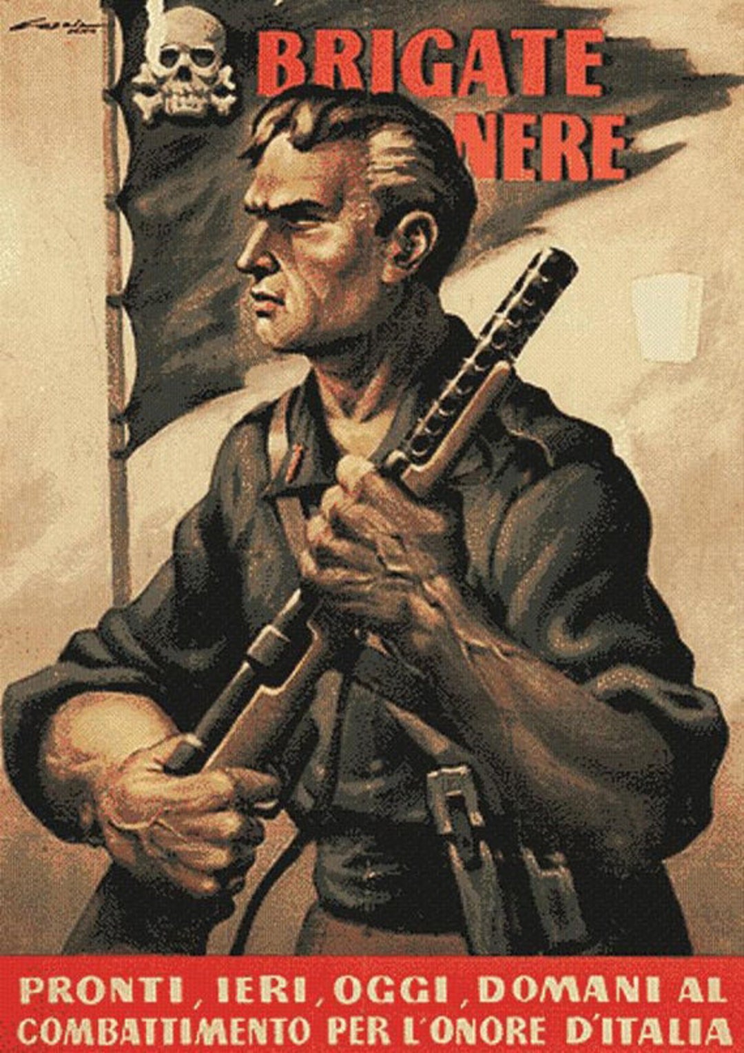 Italian Fascist Propaganda Black Brigade Italy Posters - Etsy