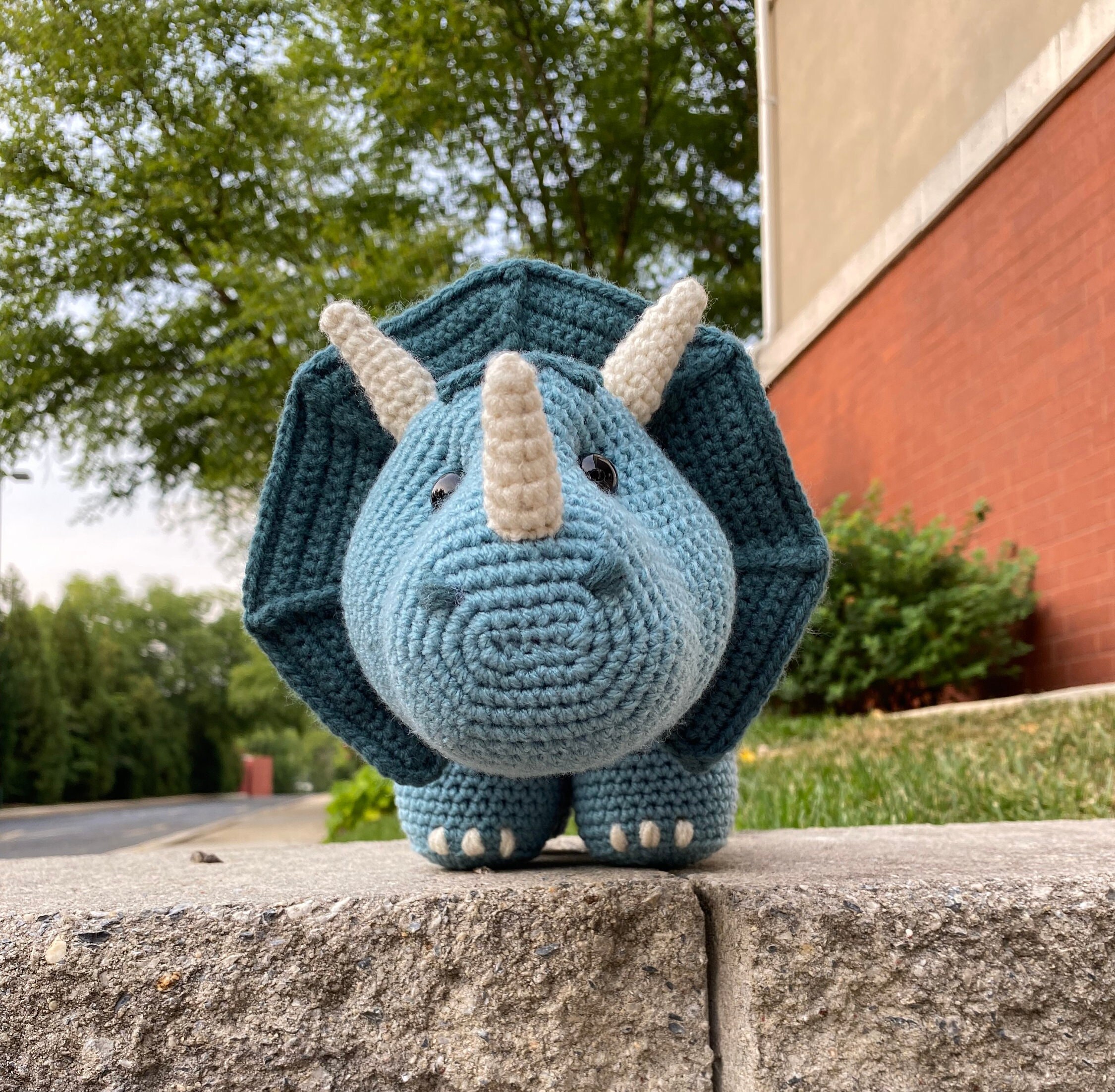 Crochet Triceratops Pattern - Etsy