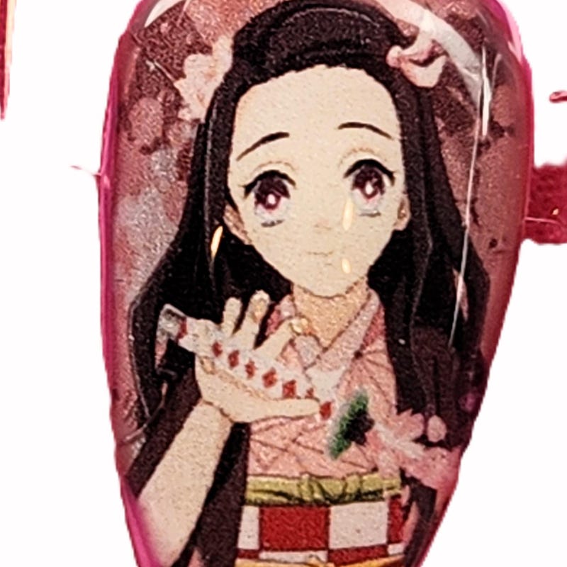Nezuko Nails - Etsy