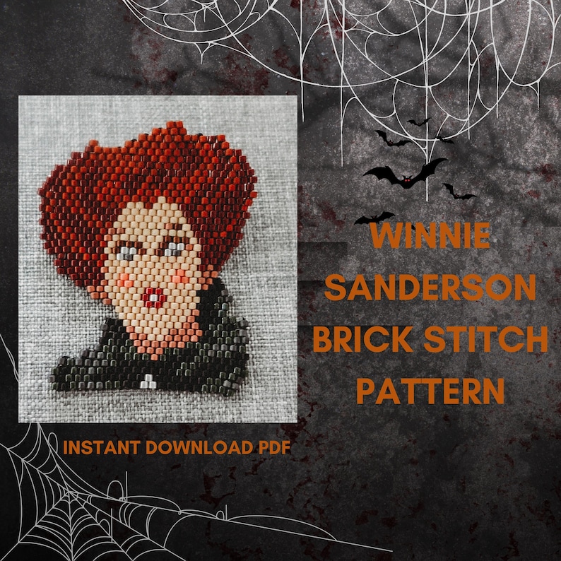 Halloween Brick Stitch Pattern , Hocus Focus Pdf Pattern, Seed Bead ...